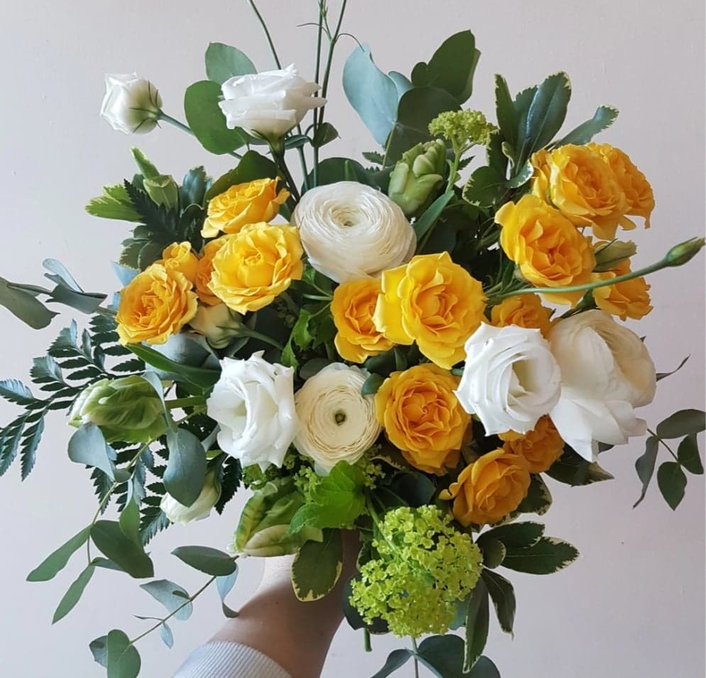 Cheerful Hello Hand Tied Bouquet - Vibrant Floral Arrangement