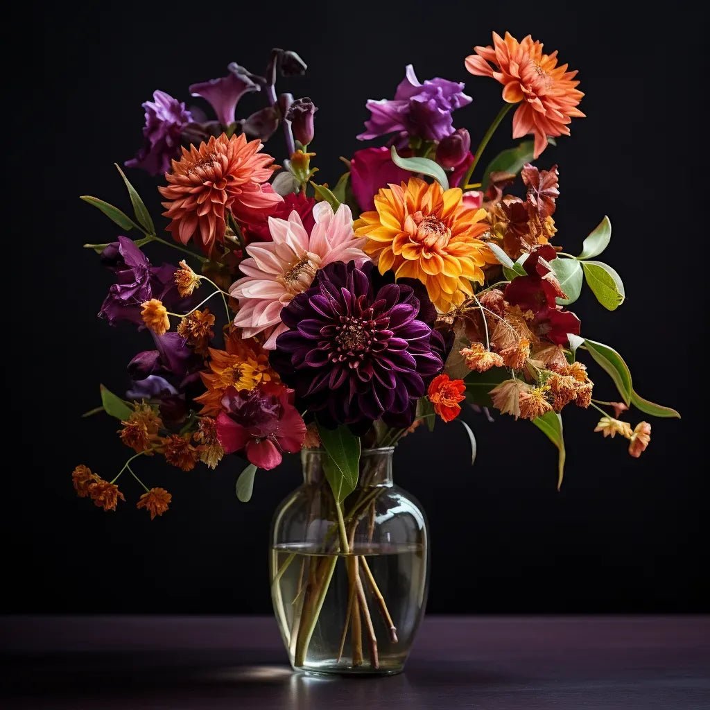 Elegant Dahling Dahlias Vase Arrangement for Home Decor